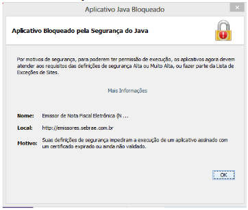 Erro de Java: Não foi possível abrir o emissor de notas fiscais - Joel-TI